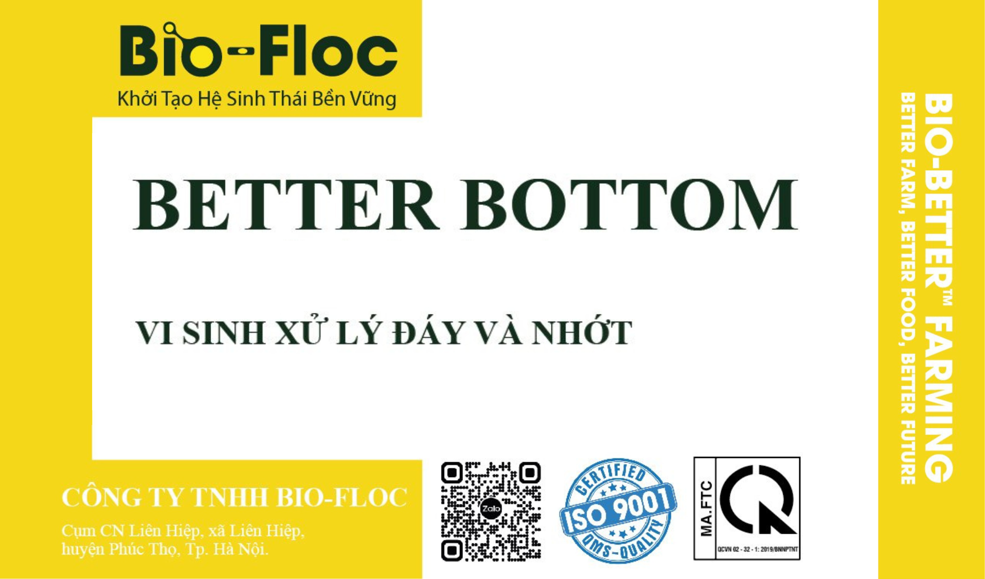Better Bottom - Vi sinh xử lý đáy và nhớt | Nhà máy vi sinh Bio-Floc