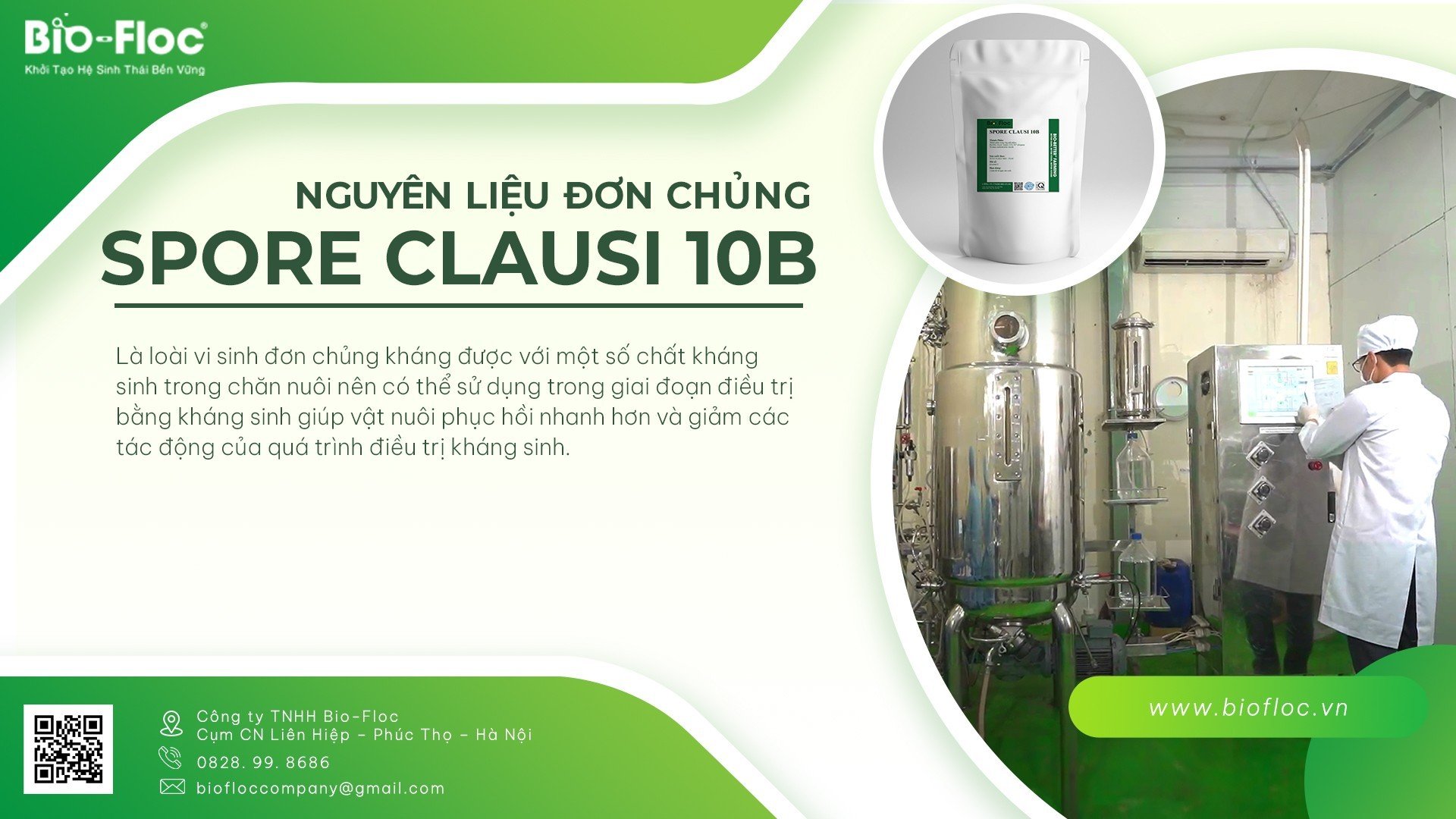 Nguyên liệu đơn chủng SPORE CLAUSI 10B - Bio-Floc nghiên cứu và sản ...